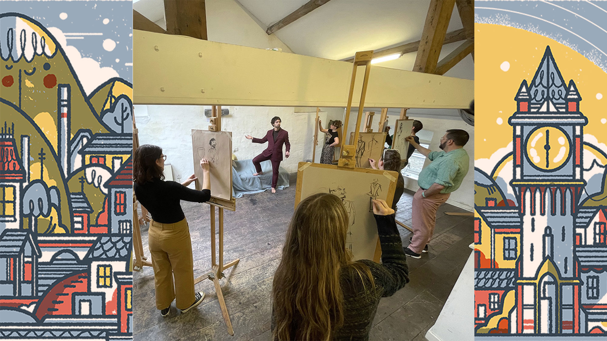 Portrait Drawing - MOMA Machynlleth